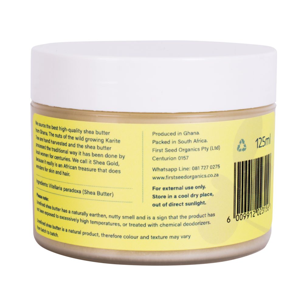 125ml Organic Raw Unrefined Shea Butter – FirstSeed Organics