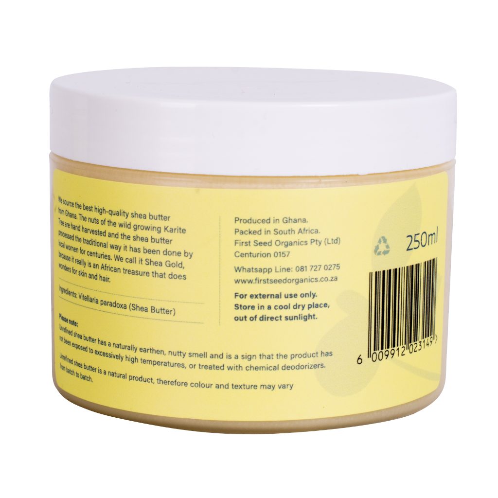 250ml Organic Raw Unrefined Shea Butter – FirstSeed Organics
